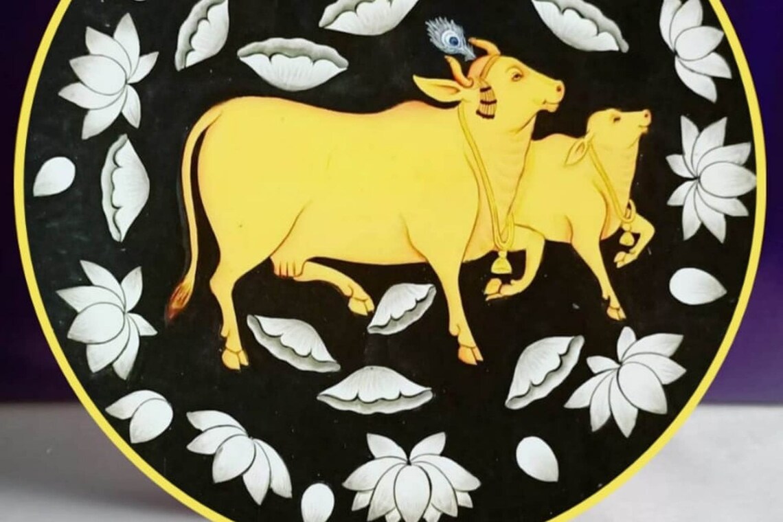 Pichwai Hand Painted Wooden Plates for Home Decoration - Etsy