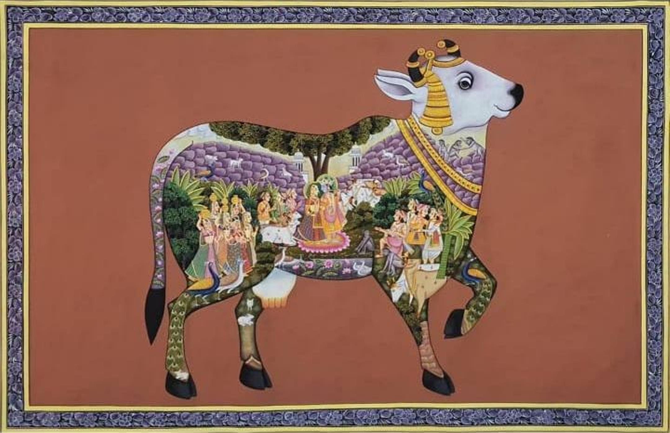 Pichwai Painting Kamdhenu Cows as Indian Traditional Handpainted ...