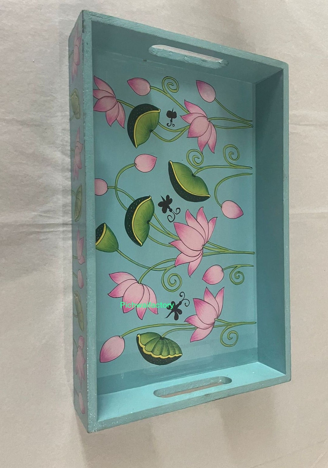 Wooden Tray Hand Painted Tray Beautiful Pichwai Tray for Home Decor - Etsy