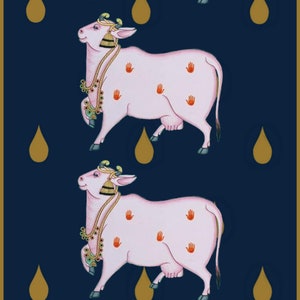 Set of 3 Pichwai Hand Painted Decorative Cow and Shrinathji Painting - Etsy