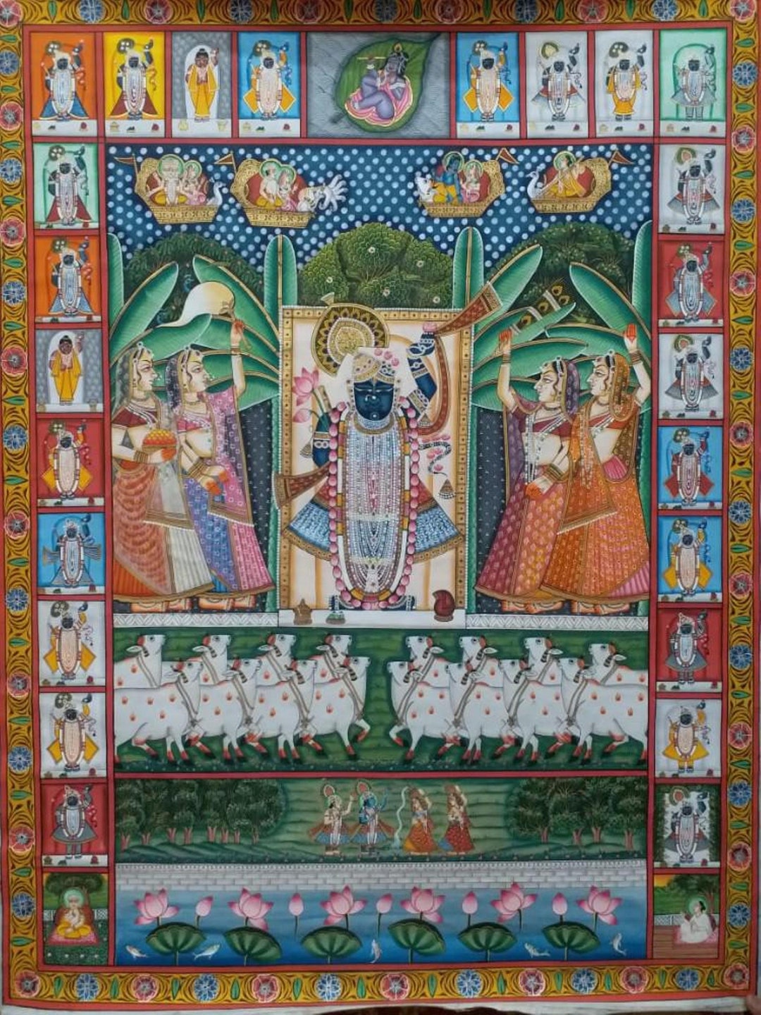 Pichwai Painting Devotional Sharad Purnima Shrinathji Painting Stone ...
