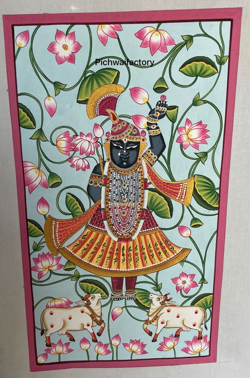 Pichwai Painting Shrinathji Pichvai Painting on Cloth Handpainted Work ...