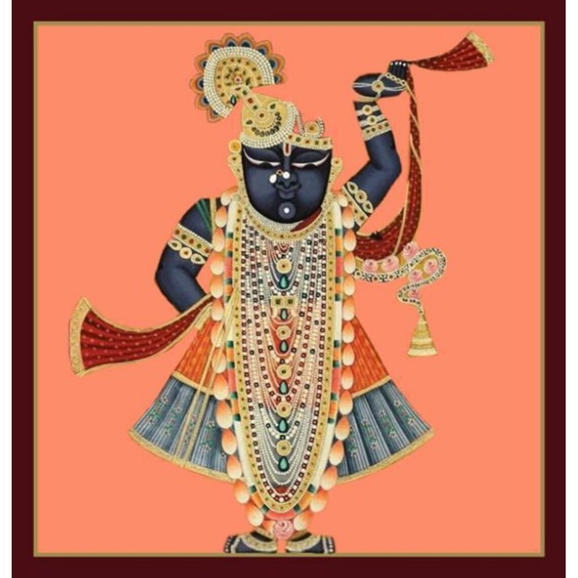 Pichwai Painting Lord Shrinathji Darshan Hand Painted on Cloth - Etsy