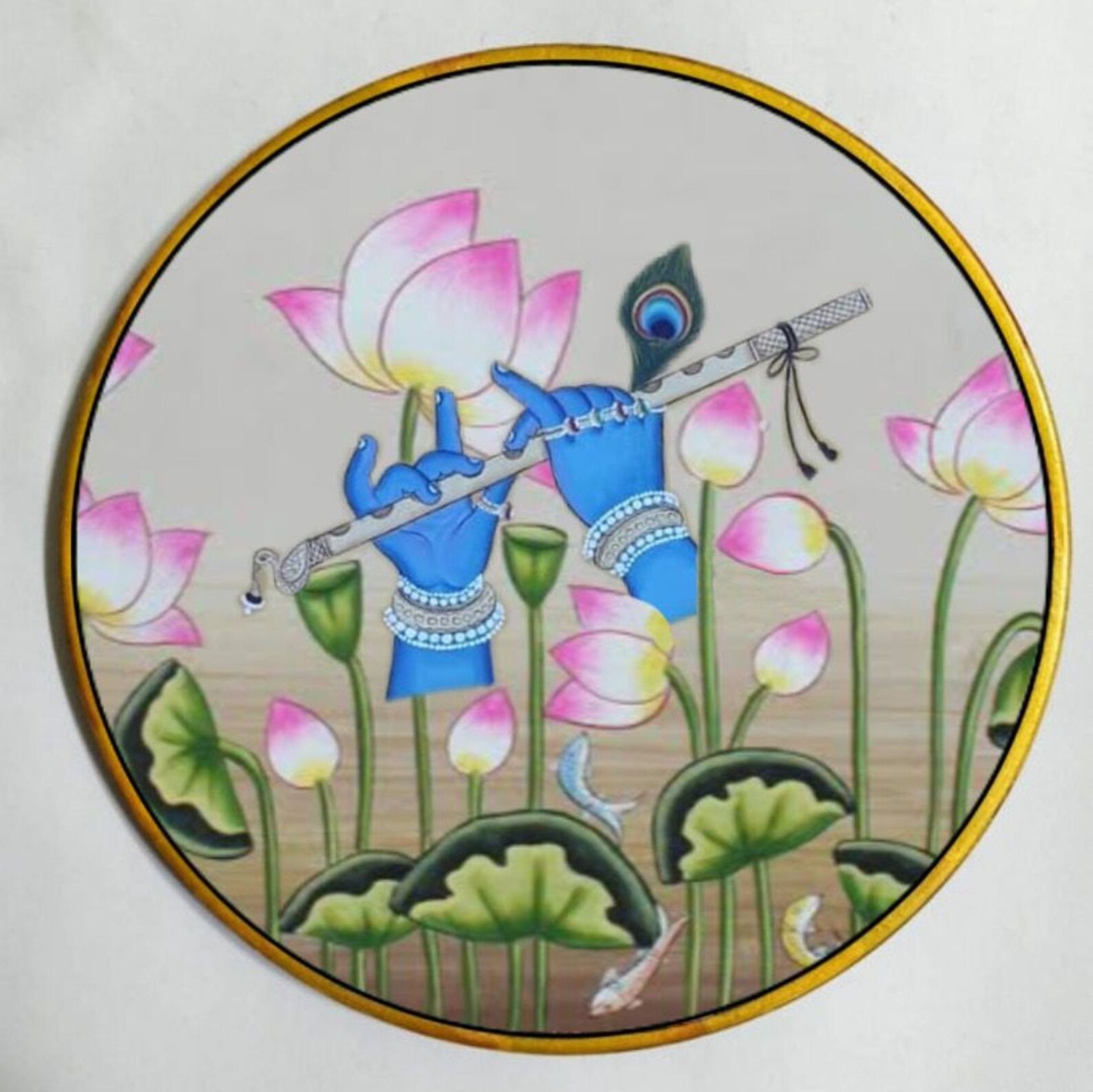 Decorative Pichwai Wooden Plates for Home Decoration Pichwai - Etsy