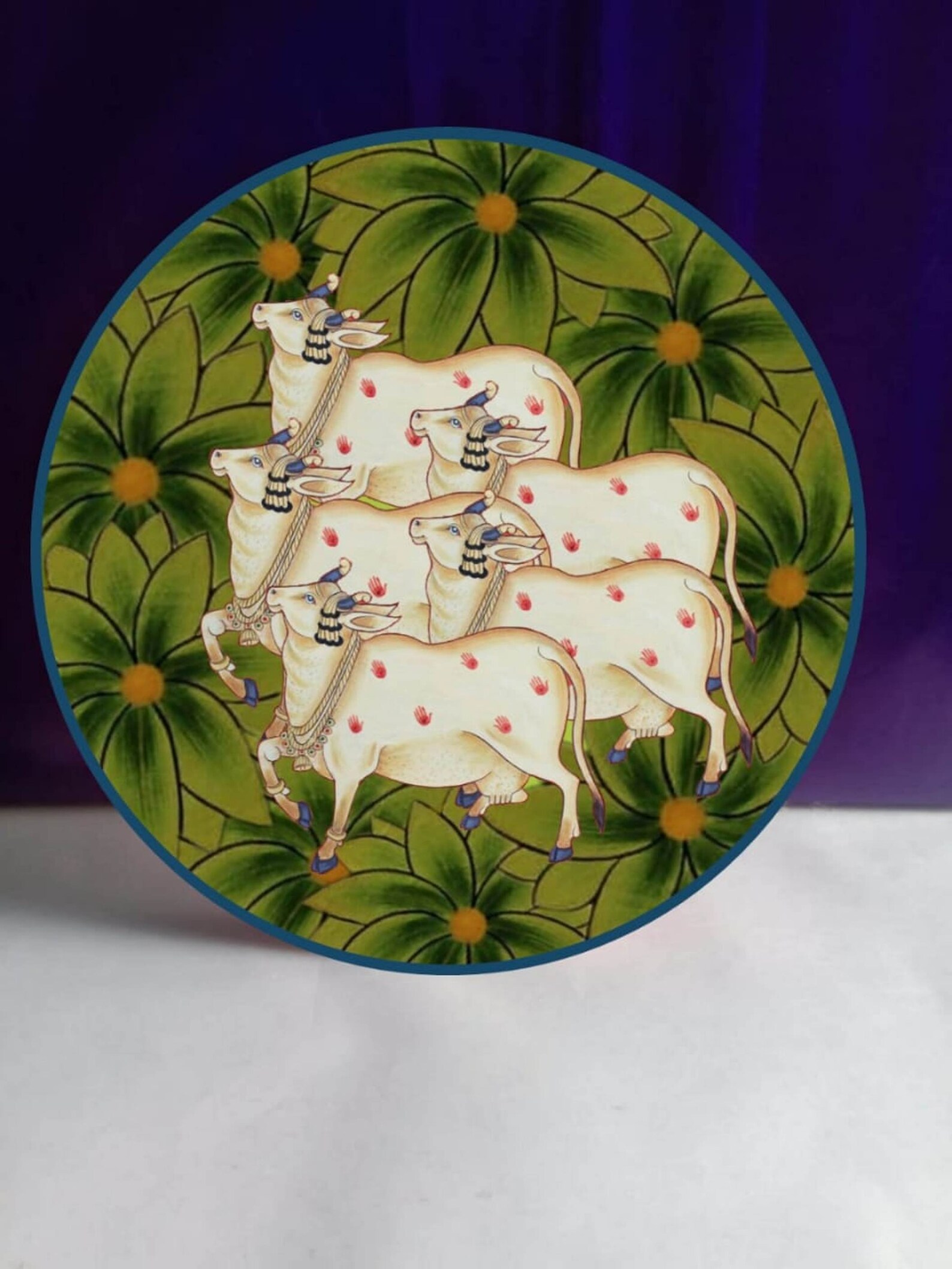 Decorative Pichwai Wooden Plates for Home Decoration - Etsy