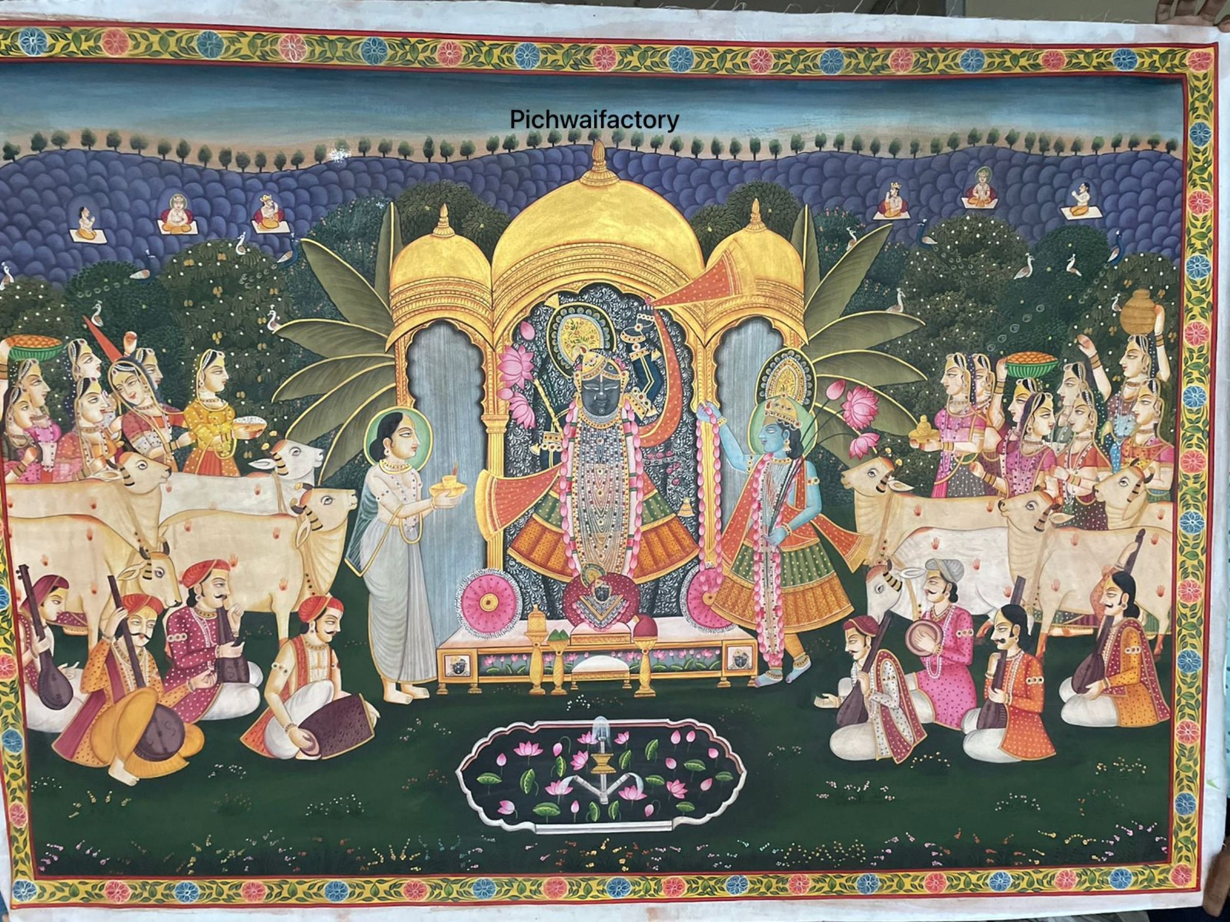 Shrinathji Pichwai Painting With Mahaprabhuji and Yamunaji - Etsy