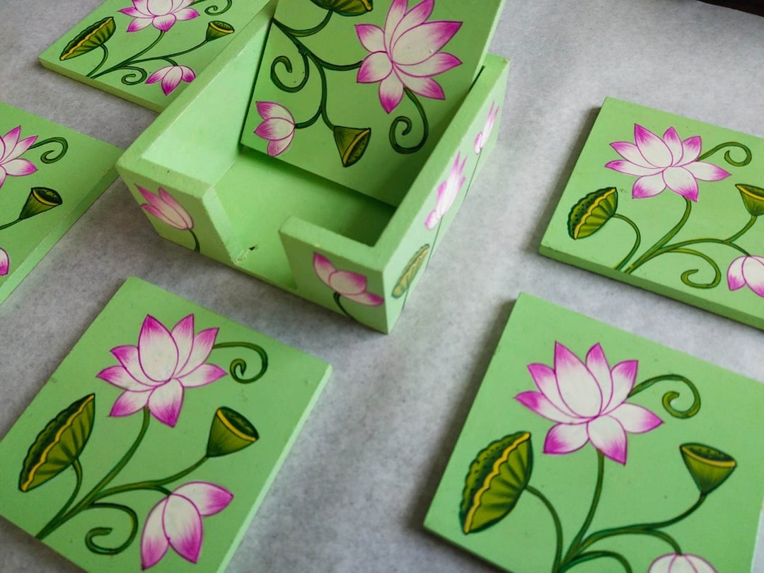 Tea Coaster Hand Painted Decorative in Pichwai Style Home - Etsy