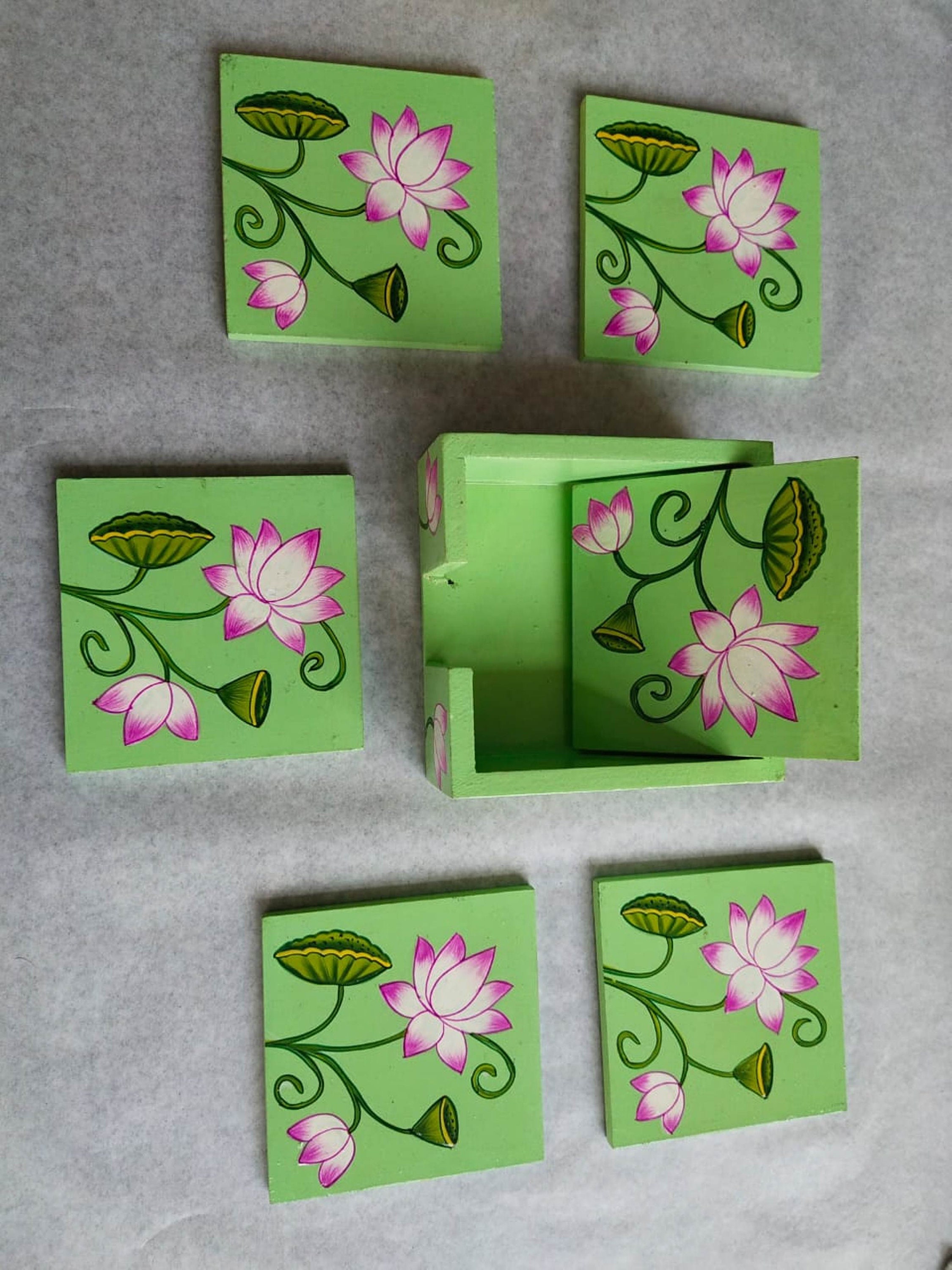 Tea Coaster Hand painted Decorative in Pichwai Style Home | Etsy