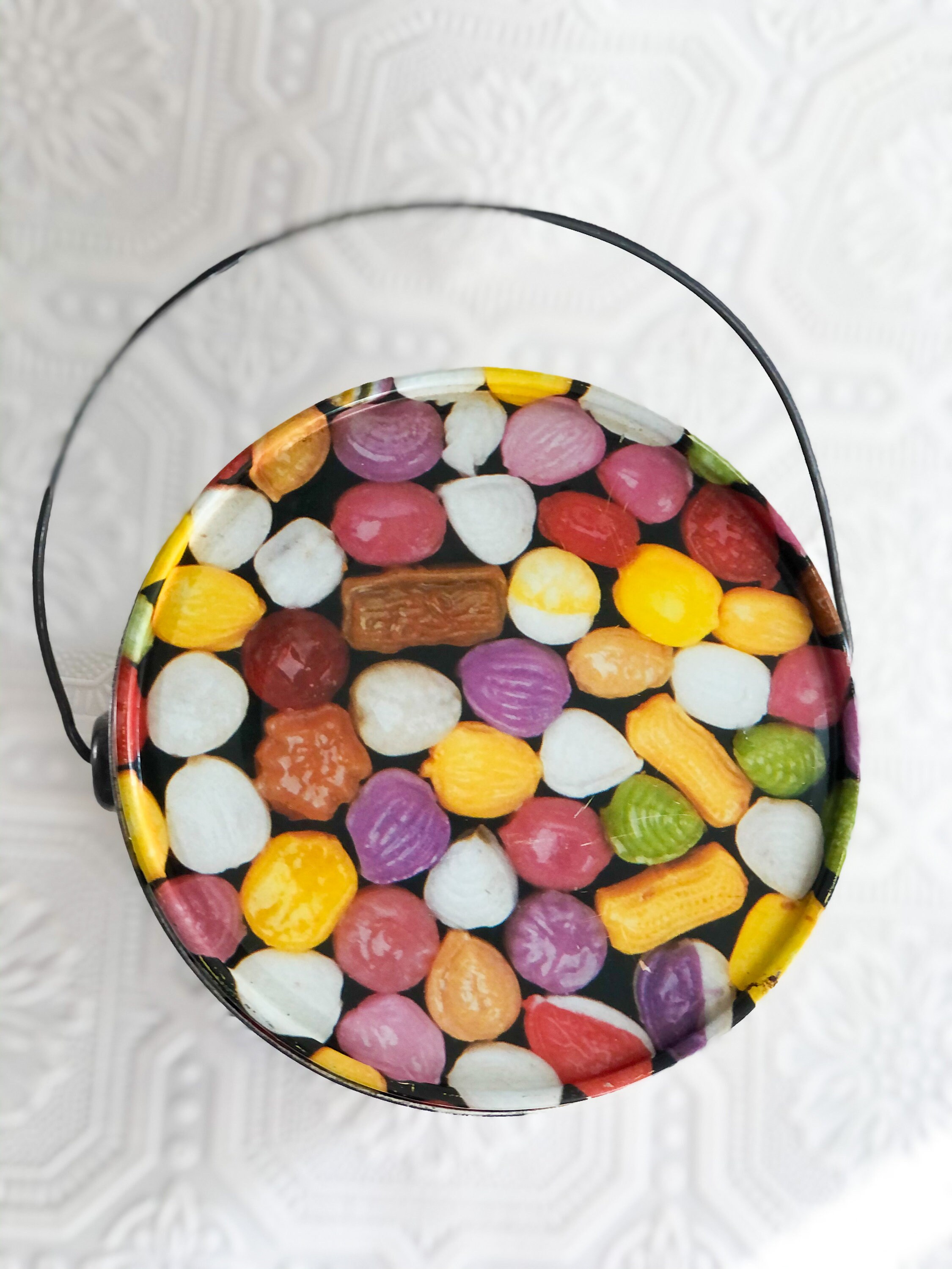 Vintage Tin with Candy Print | Etsy