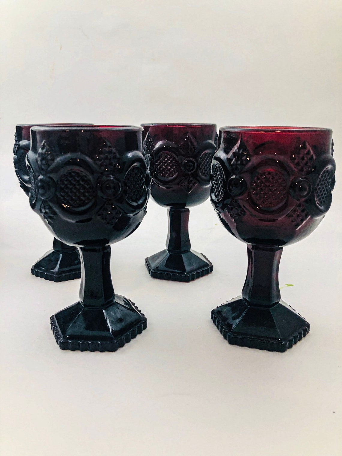 Avon Cape Cod Ruby Red Cordial Glasses Set of 4 | Etsy