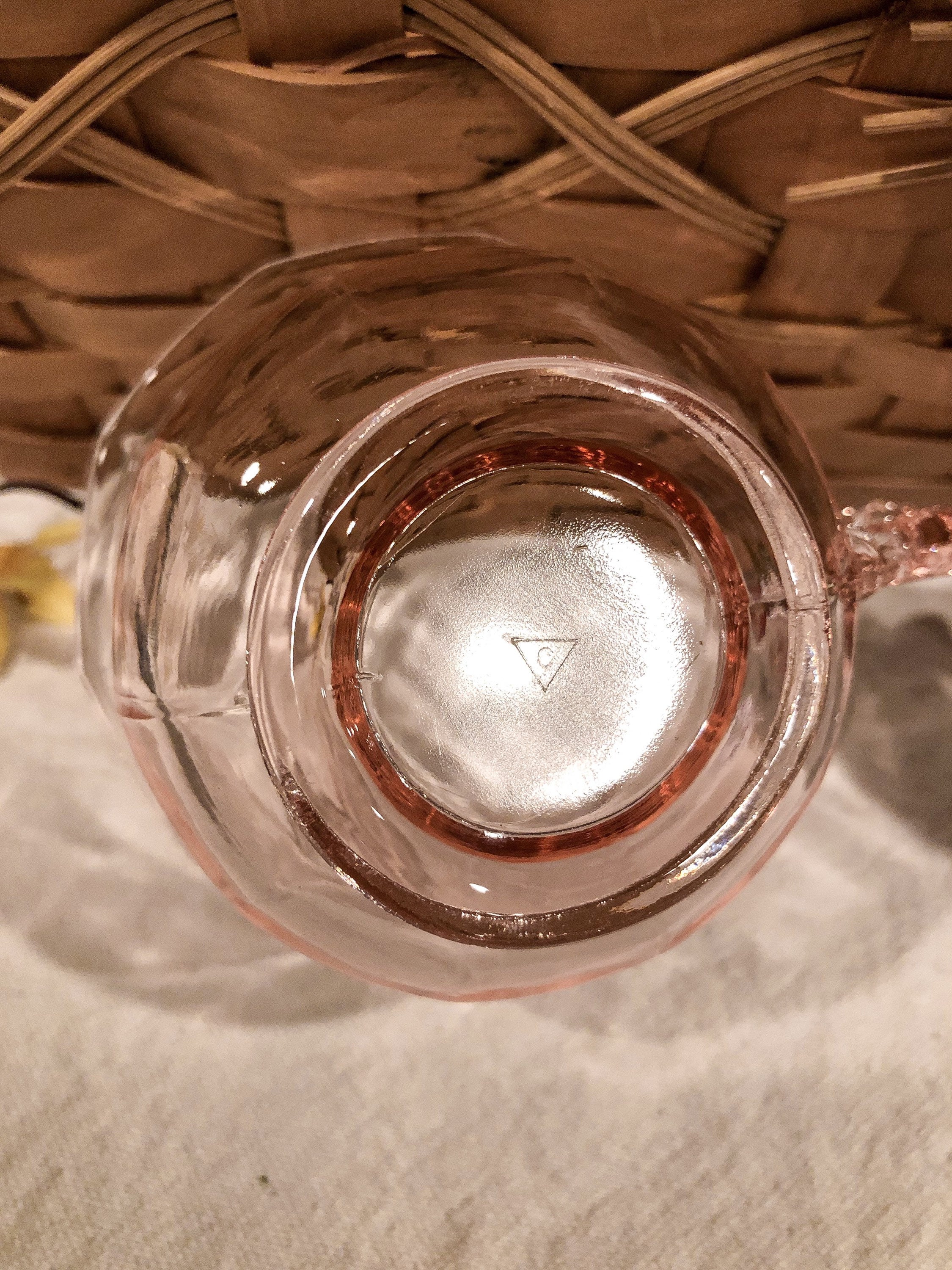 Antique Peachy-Pink Depression Glass Decagon Cup & Saucer Set | Etsy