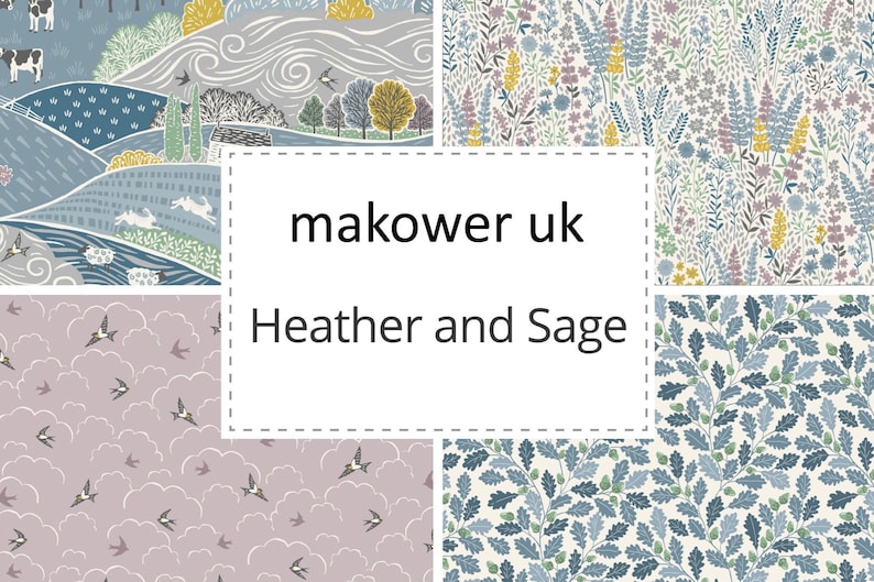 Makower Heather and Sage Cotton Fabric 2505/B Fabric - Etsy