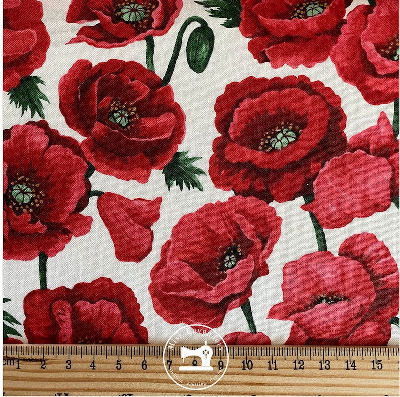 Poppy Fabric 100% Cotton - Etsy