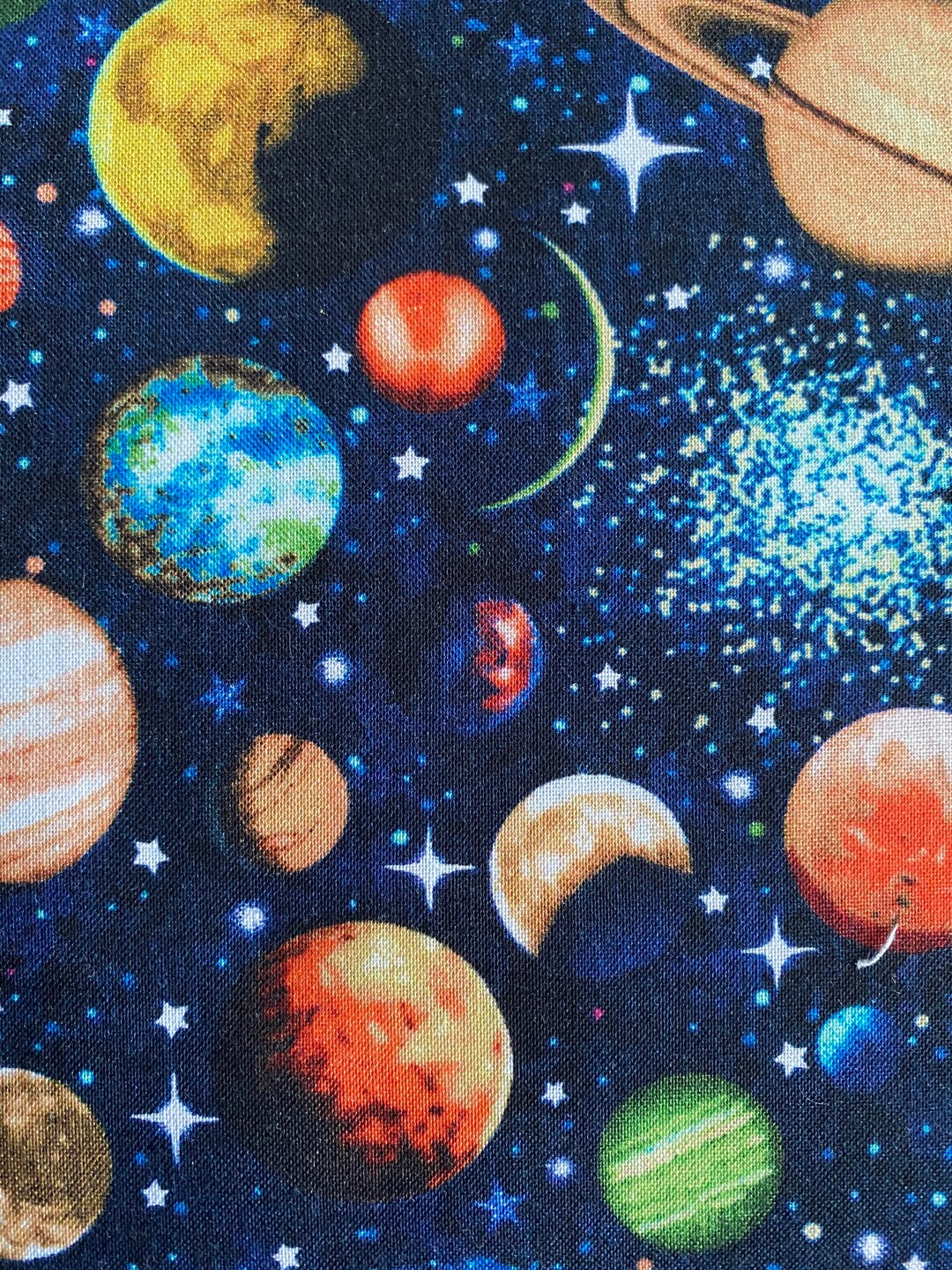 SOLAR SYSTEM Fabric | Planets | Space Fabric | 100% Cotton | Quilting ...