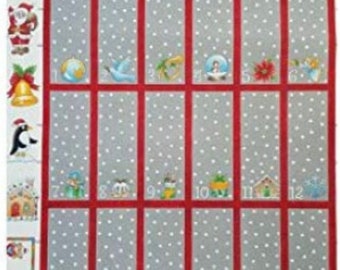 Cute Santa & Reindeer Christmas Advent Calendar Fabric Panel - Etsy