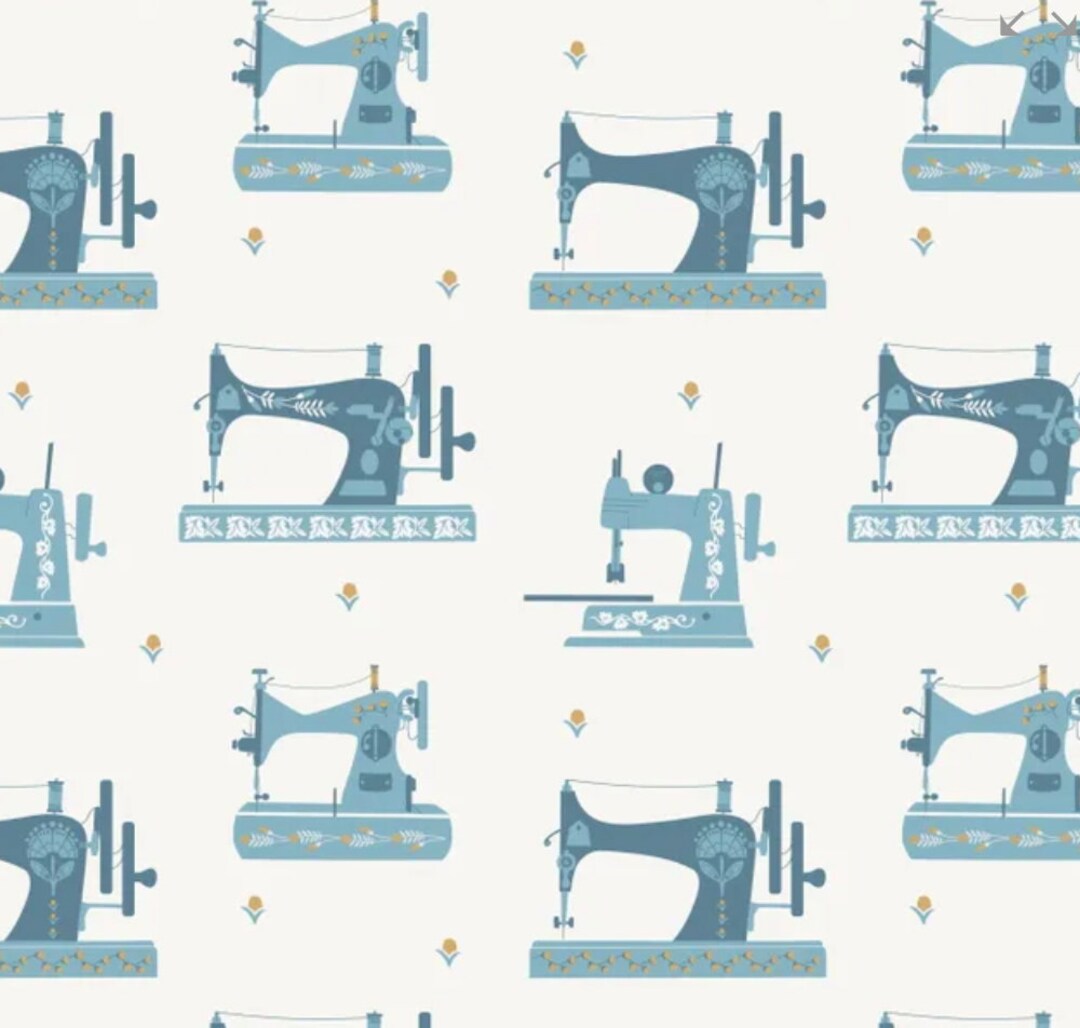 Debbie Shores Birds and Bobbins Vintage Sewing Machines Fabric - Cotton ...