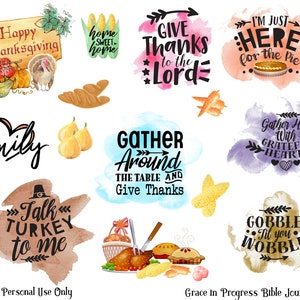 Thanksgiving Art, Bible Art Journaling, Planner Stickers, Faith Art ...