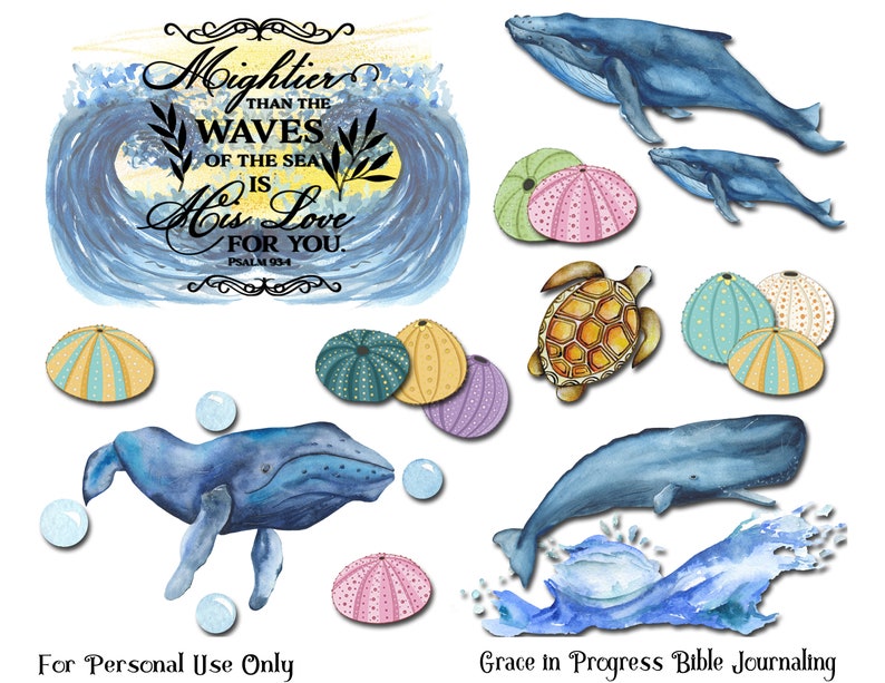 Nautical/sea Life Bible Art Journaling, Ocean/ Dolphins Bible Art ...