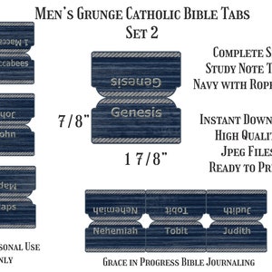 Men's Catholic Large Print Bible Tabs, Catholic Bible Tabs, Double ...