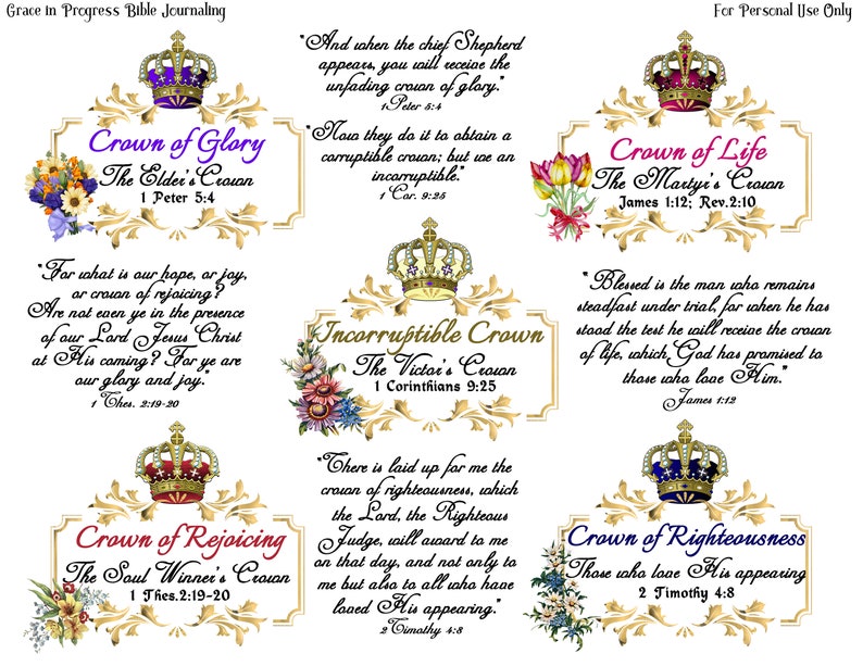 Crown Him King Bible Art Journaling, Scripture Art Printable, Bible Art ...