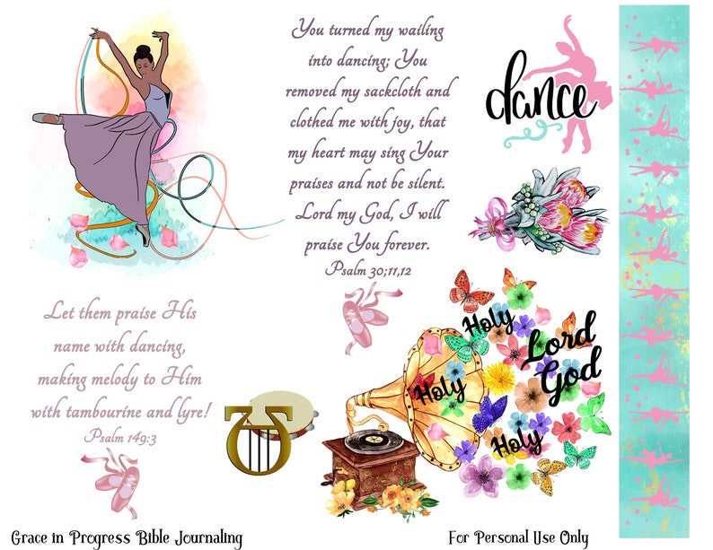 Ballet/dance Bible Art Journaling, Scripture Art Printable, Bible Verse ...
