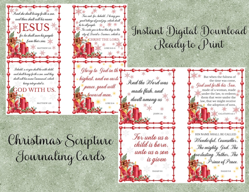 Happy Birthday Jesus, Advent Scripture Journal Cards, Christmas Faith ...