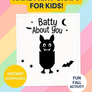 Batty About You Handprint Craft: Halloween Kids Activity (PDF Printable ...