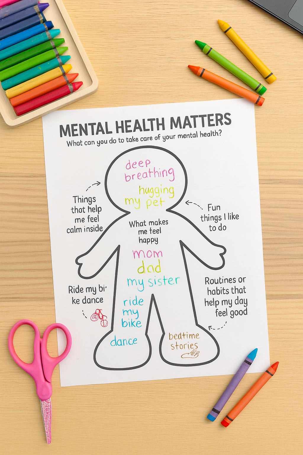 Kids Mental Health Check-in Worksheet: Printable SEL Activity (digital ...