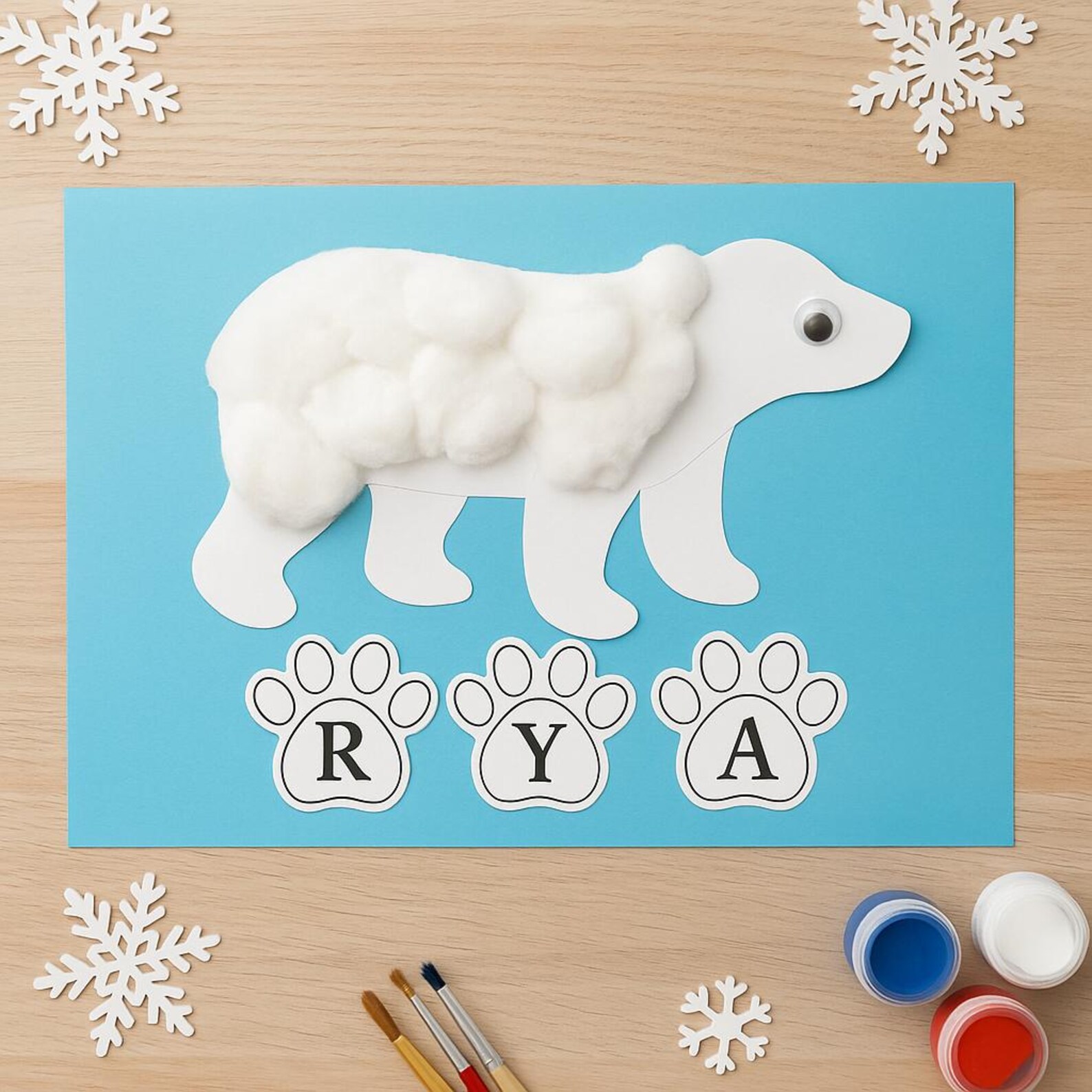 Polar Bear Name Craft | Winter Animal Activity for Preschool, Daycare ...