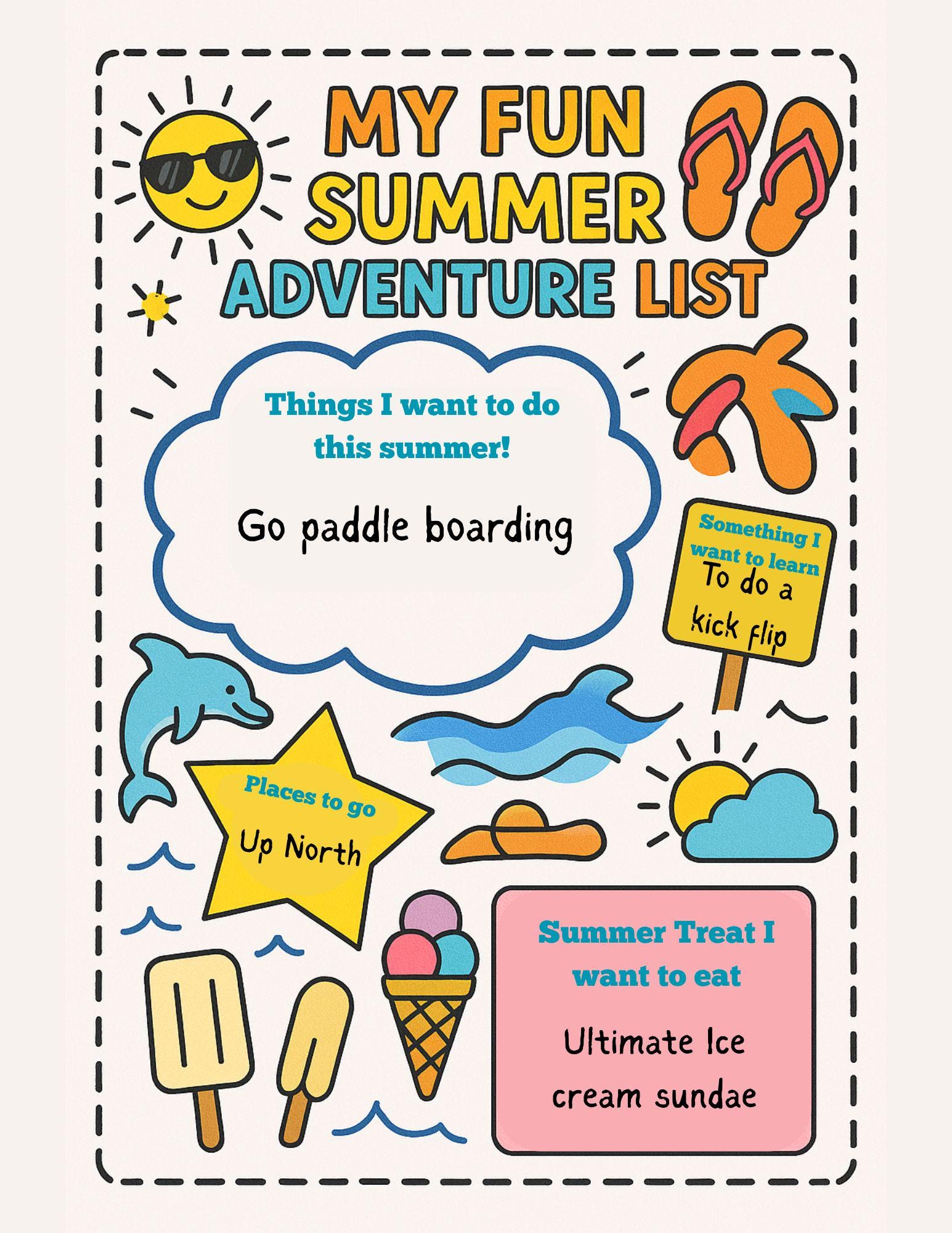 Summer Bucket List Printable for Kids – Color and B&W Versions! - Etsy