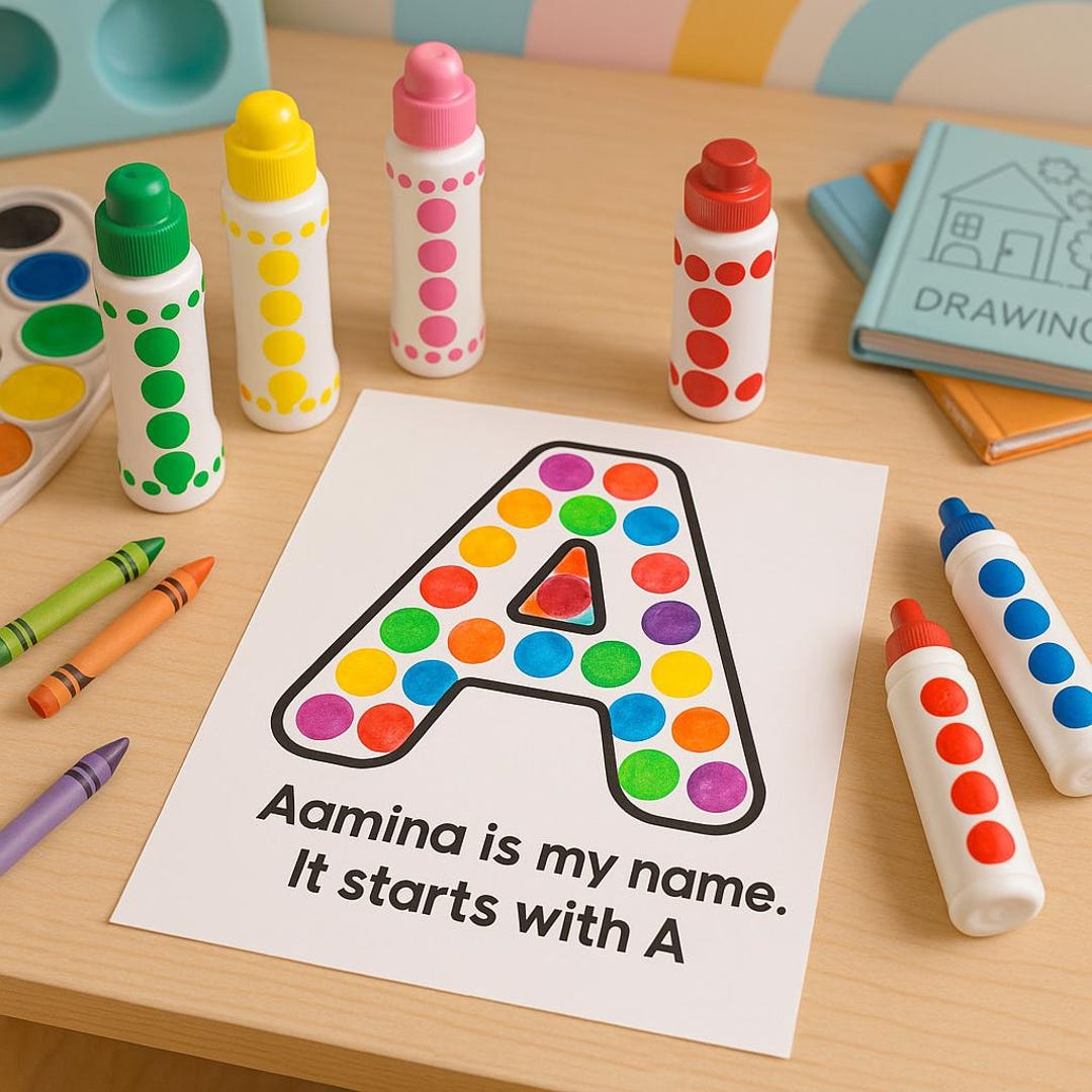 Dot Art Alphabet Set: A-Z Name Dot Marker Pages (printable Activity for ...