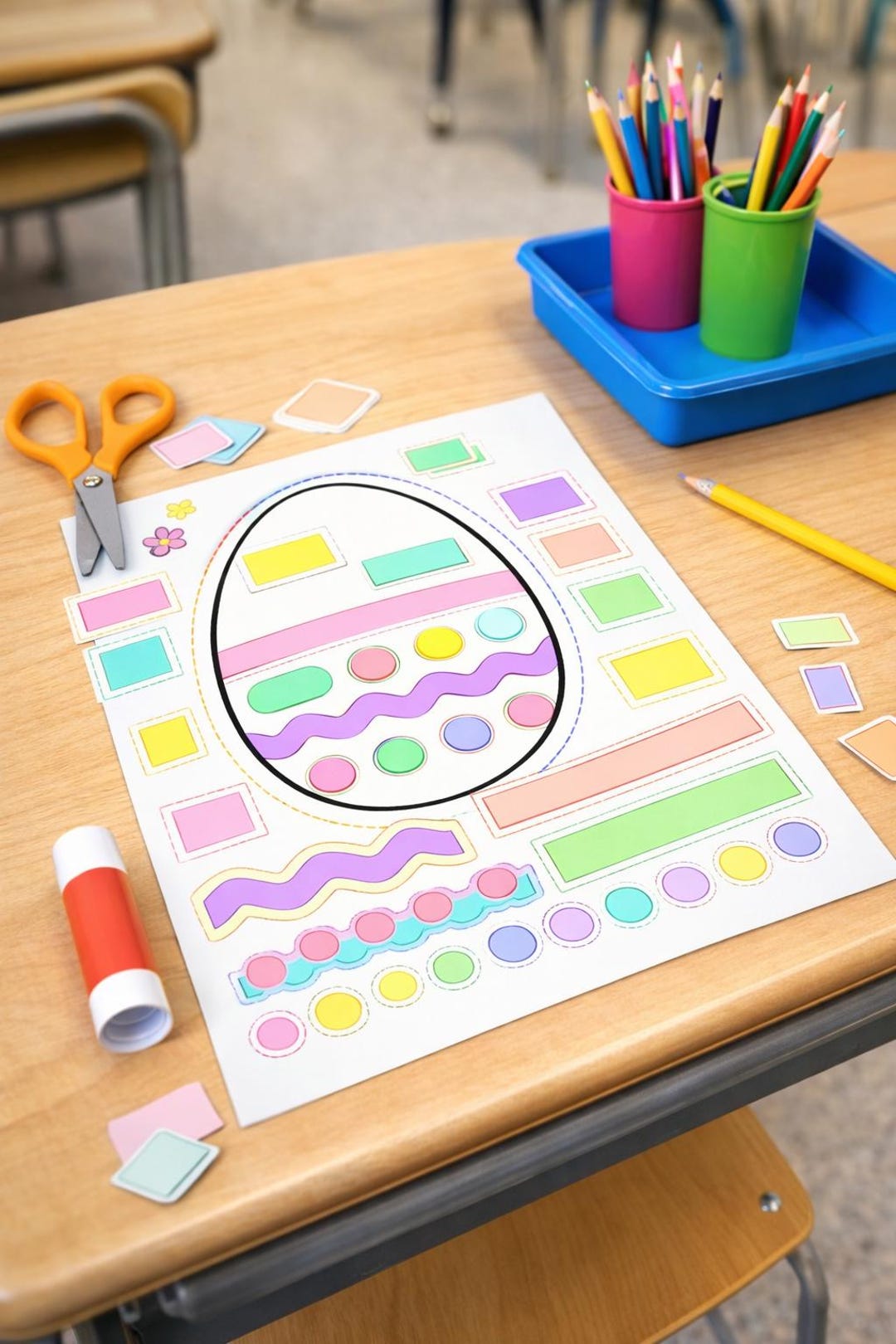 Layered Easter Egg Craft | Kids Cut and Paste Activity (digital ...