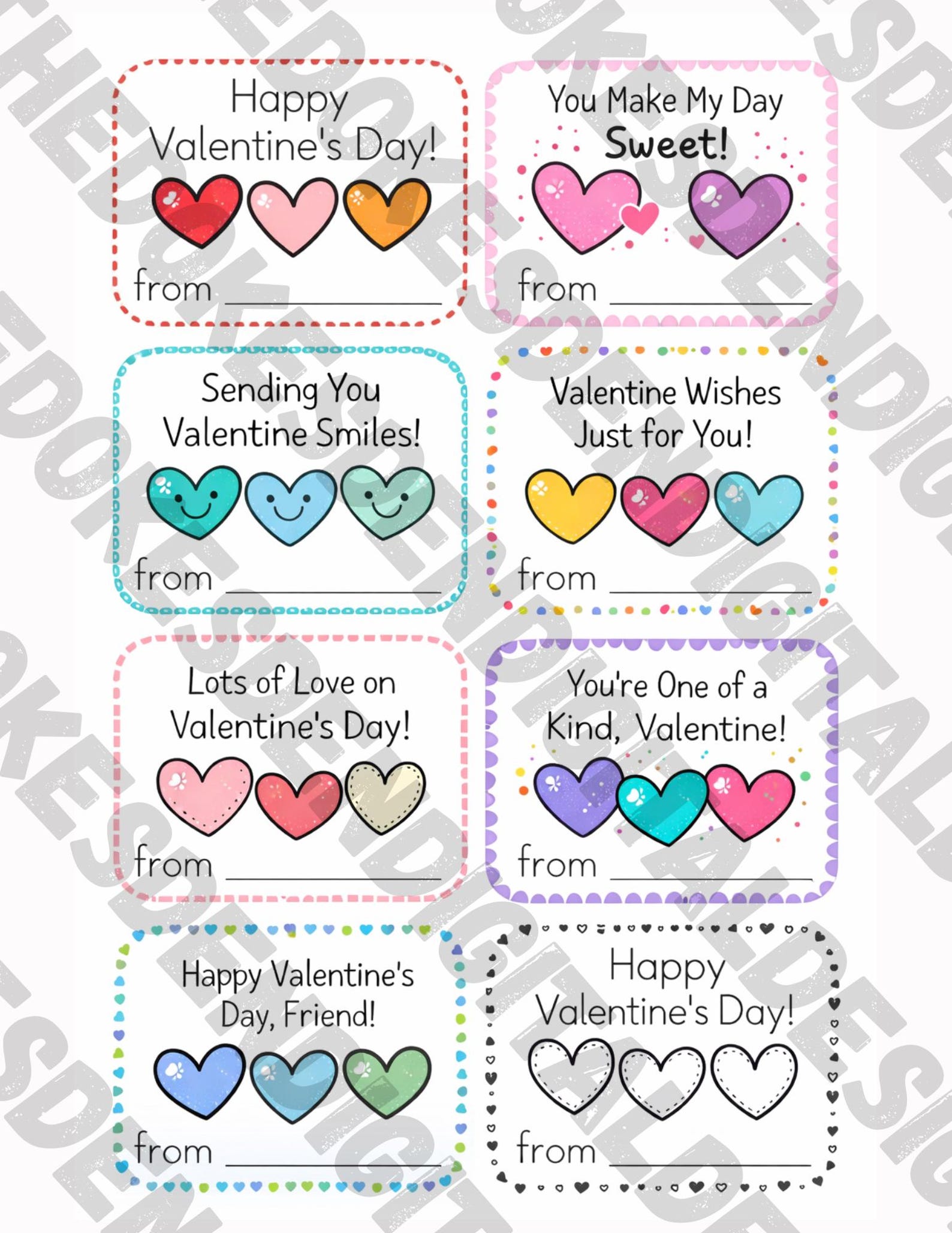 Valentine’s Day Cards for Kids – Printable Classroom Valentines | No ...