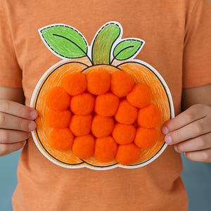 Pom Pom Pumpkin Printable Craft – Easy Fall Activity for Kids - Etsy