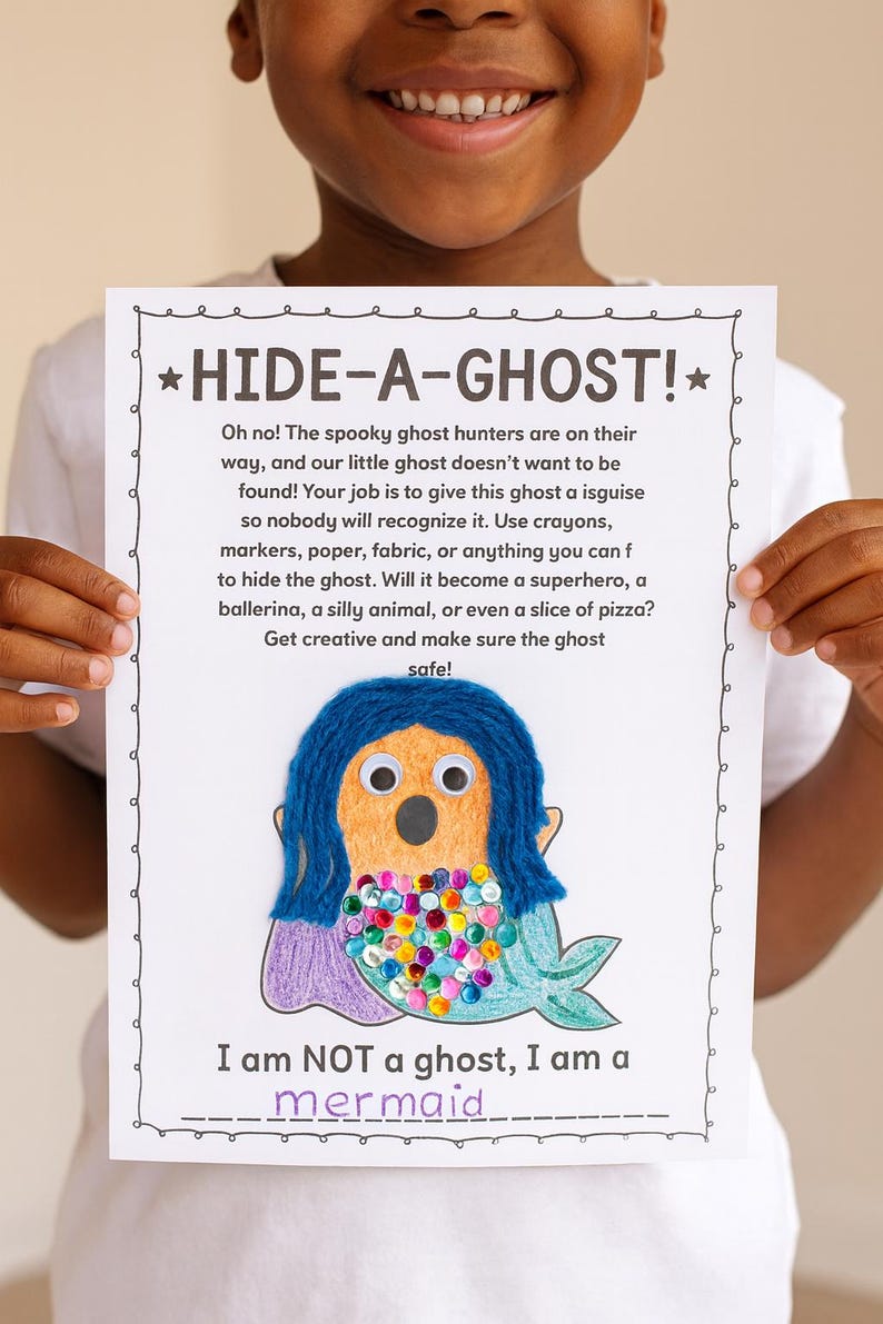 Disguise a Ghost Halloween Worksheet | Low Prep School Craft - Etsy