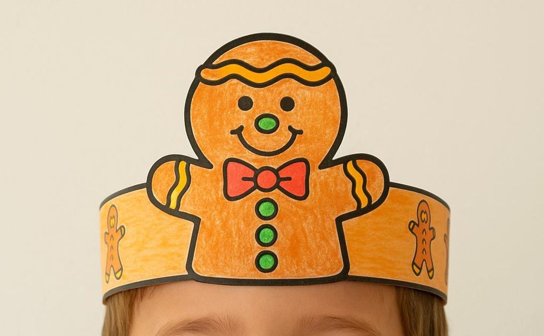 Gingerbread Man Paper Crown Craft | Christmas Headband Activity for ...