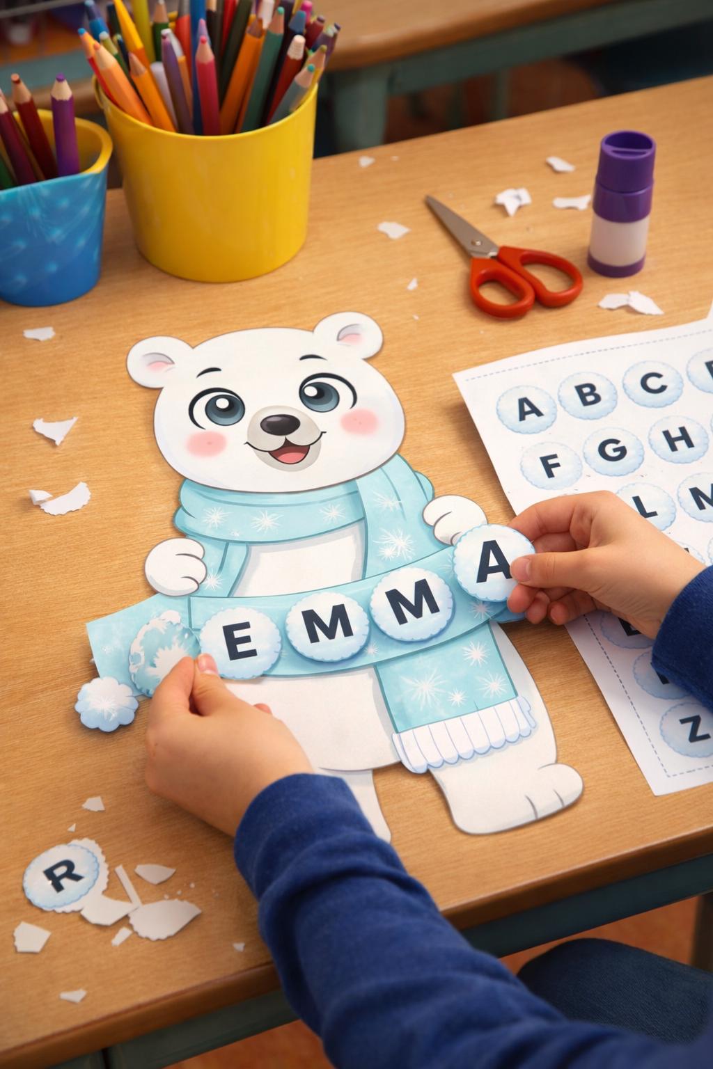 Polar Bear Name Craft – Winter Name Activity for Preschool ...