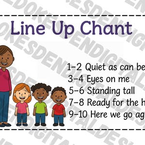 Printable Line up Chant Poster – Classroom Behavior Management ...