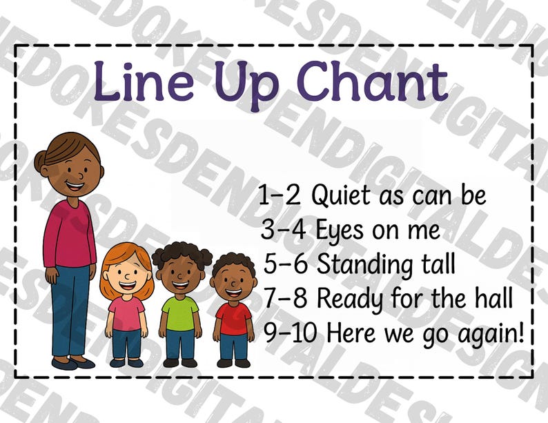 Printable Line up Chant Poster – Classroom Behavior Management ...