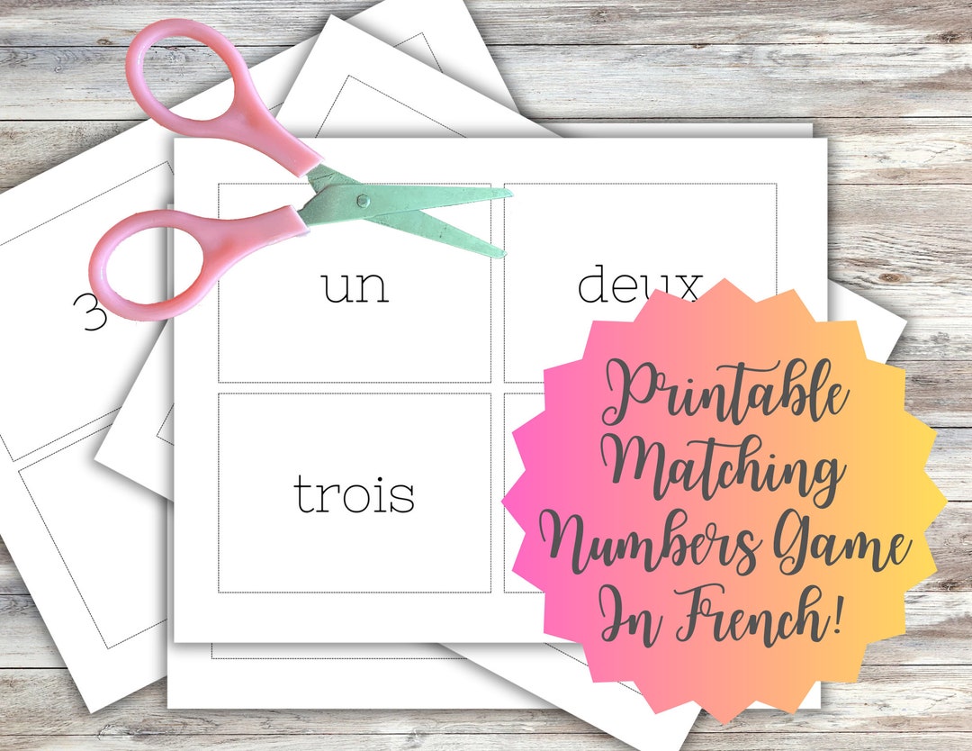 French Numbers Matching Game: Printable Language Learning (digital ...