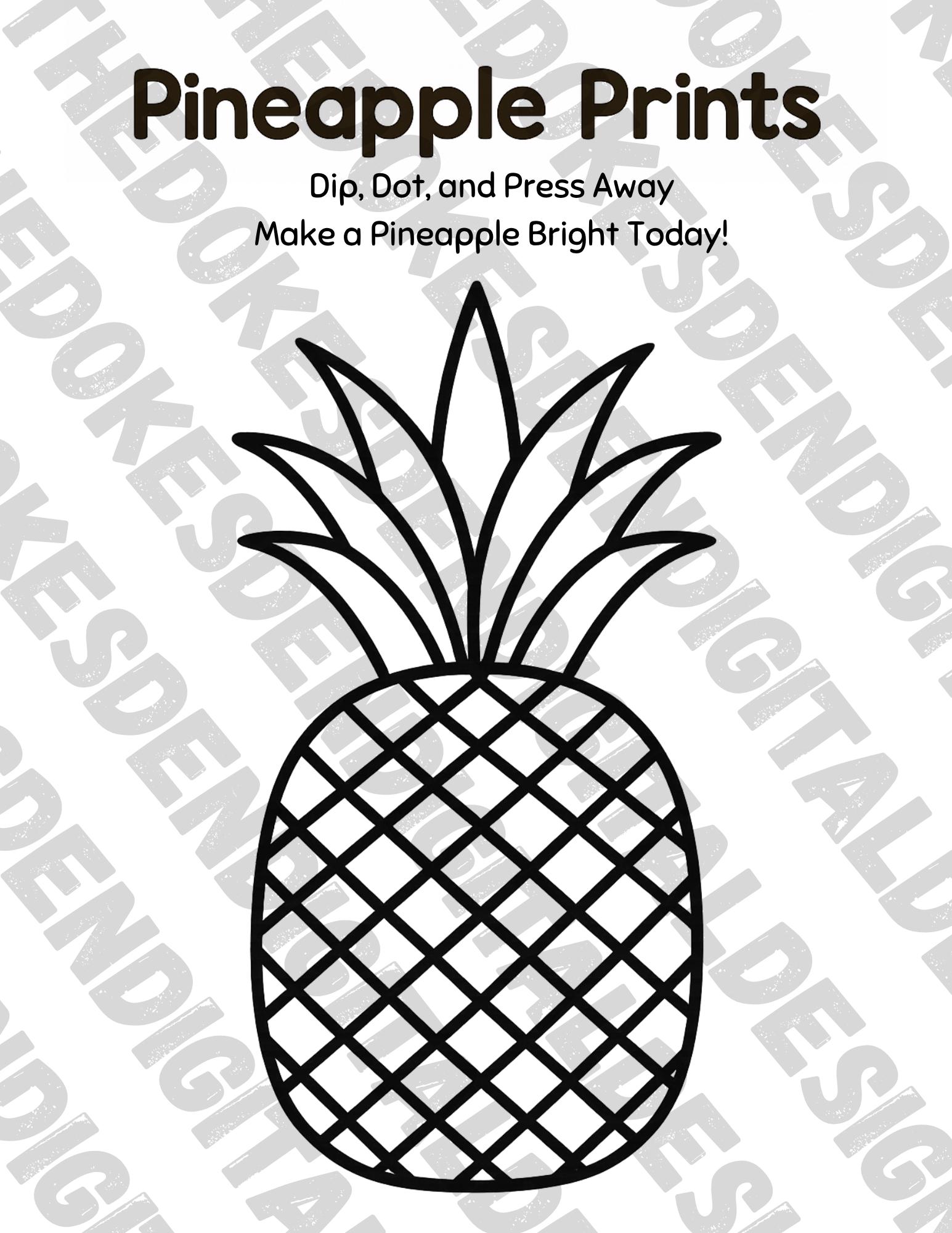 Pineapple Fingerprint Craft: Summer Kids Activity (digital Download) - Etsy