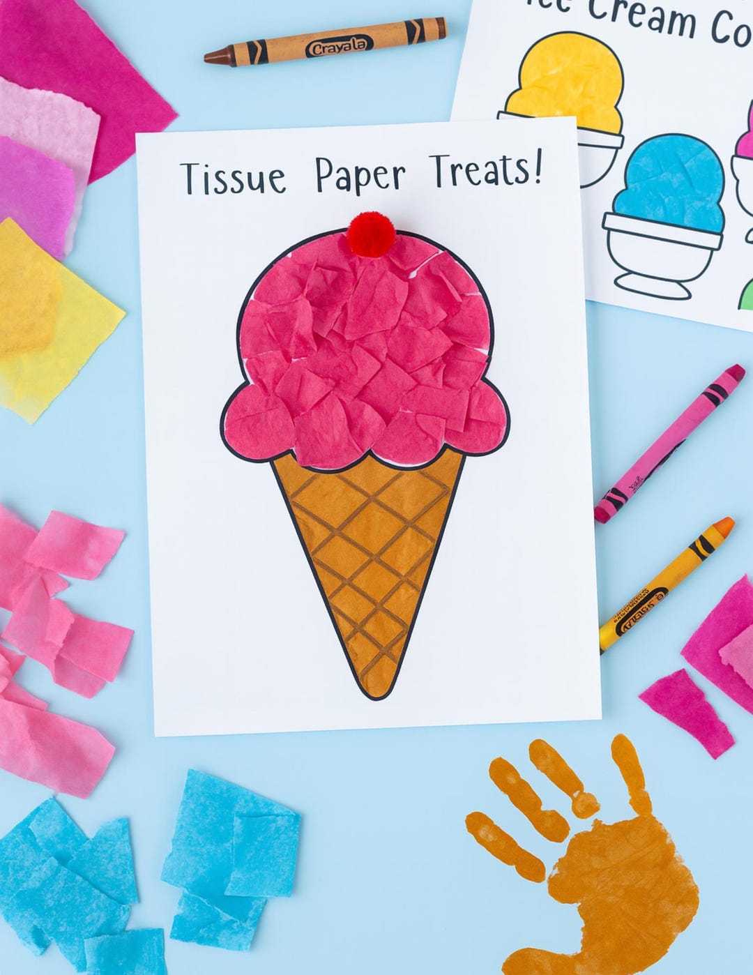 Tissue Paper Treats | Hands-on Ice Cream Craft | Printable Ice Cream ...