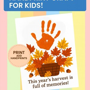 Printable Autumn Harvest Handprint Craft for Kids - Etsy
