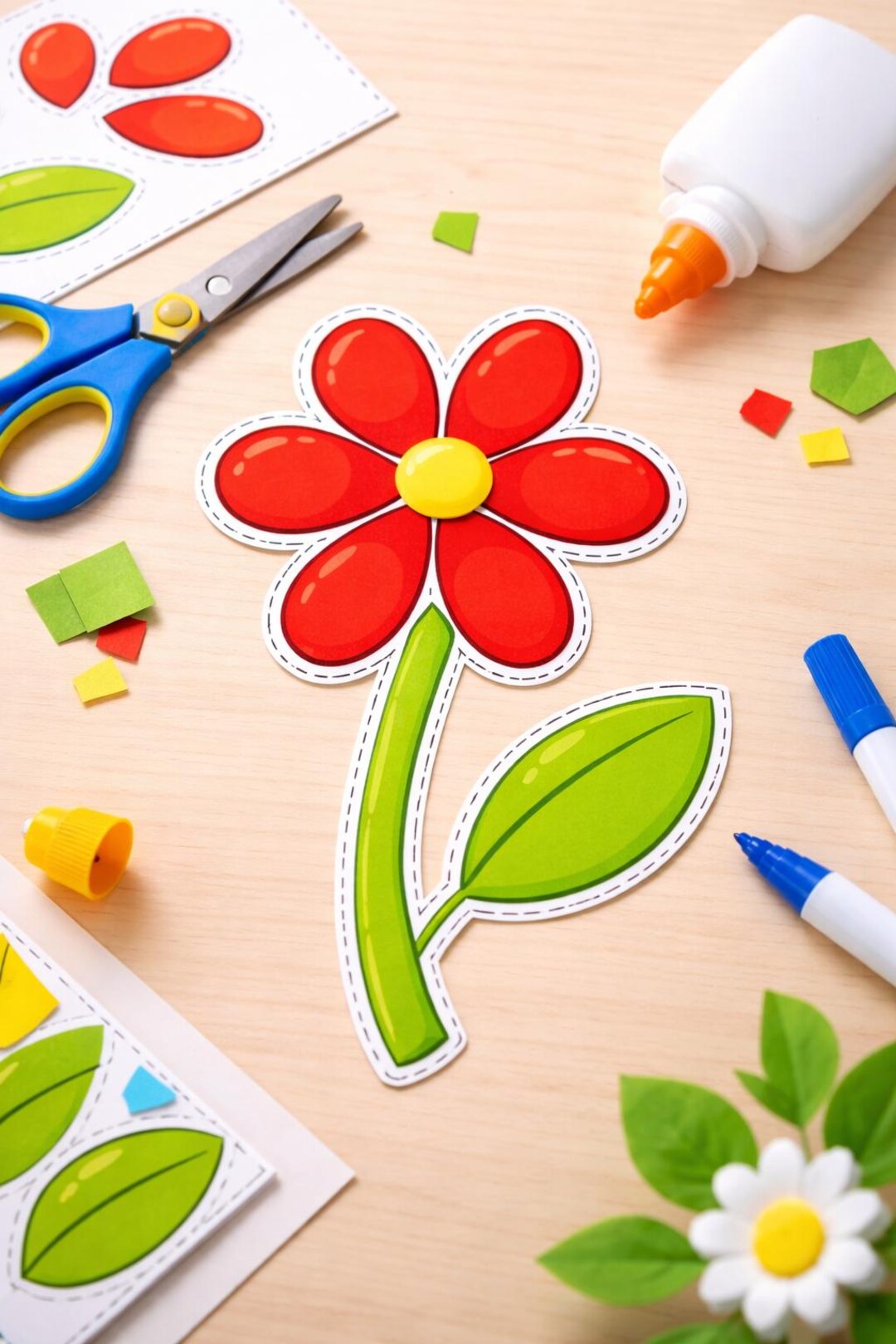 Spring Flower Craft Activity | Preschool Kindergarten Cut Paste ...