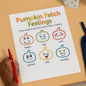 Pumpkin Patch Feelings Worksheet | Printable SEL Activity for Kids ...