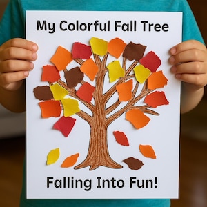 Printable My Colorful Fall Tree Craft for Kids – Scrap Paper Autumn ...