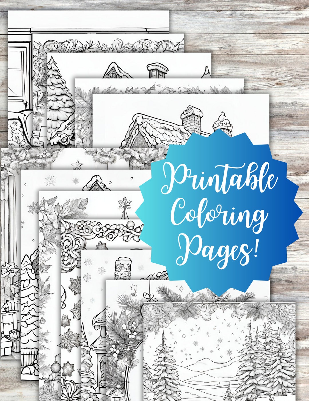 Winter Coloring Pages: Adult Coloring Book (PDF Download) - Etsy