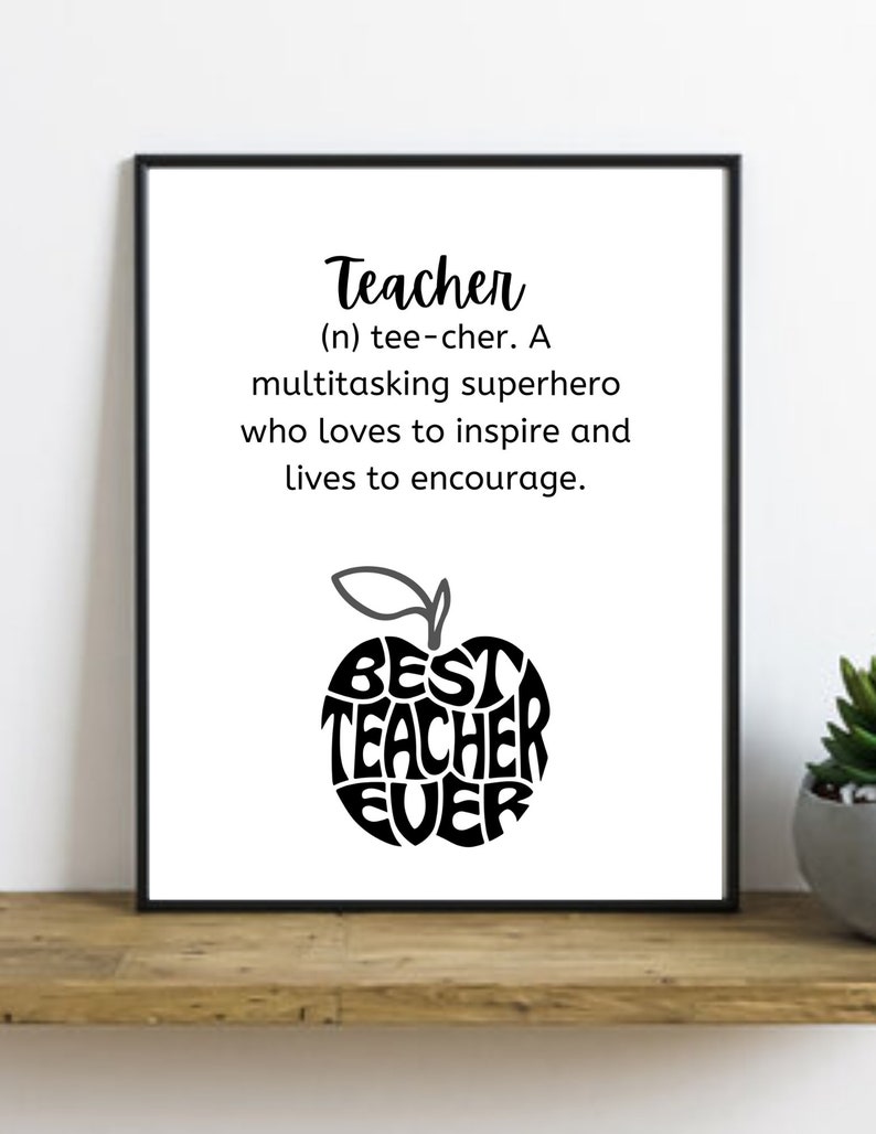 Teacher Appreciation Gift Sign Printable Instant Download | Etsy