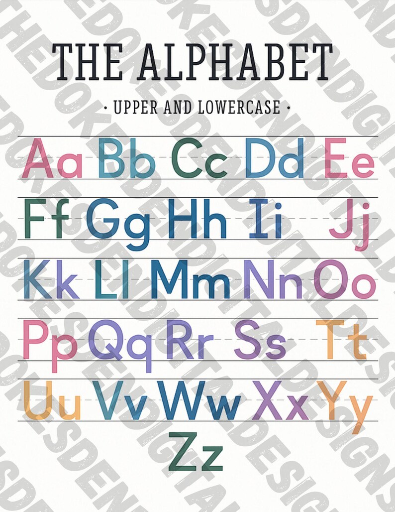 Classroom Alphabet Poster: Upper & Lowercase Letters Chart (digital ...