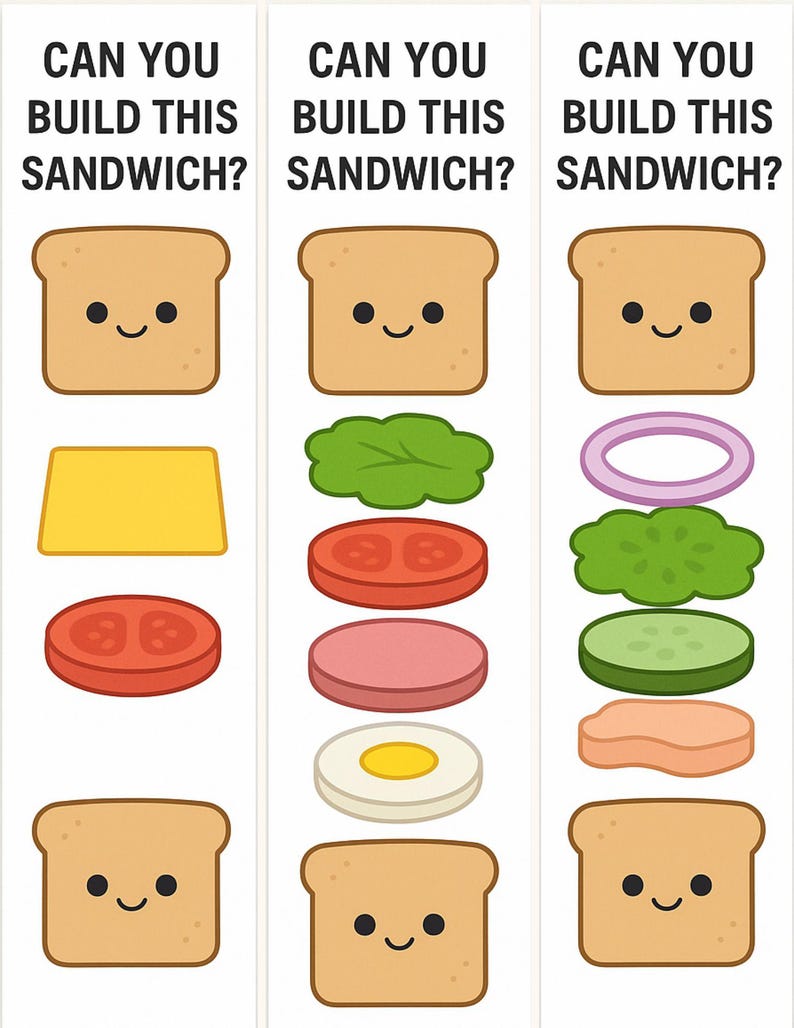 Build a Sandwich Printable Craft for Kids – Fun Busy Bag for Classrooms ...